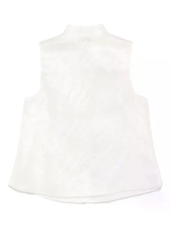 Shiatzy Chen Mandarin-collar Jacquard Vest - White