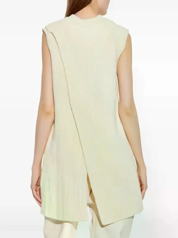 JIL SANDER Ribbed Sleeveless Mock Neck Sweater