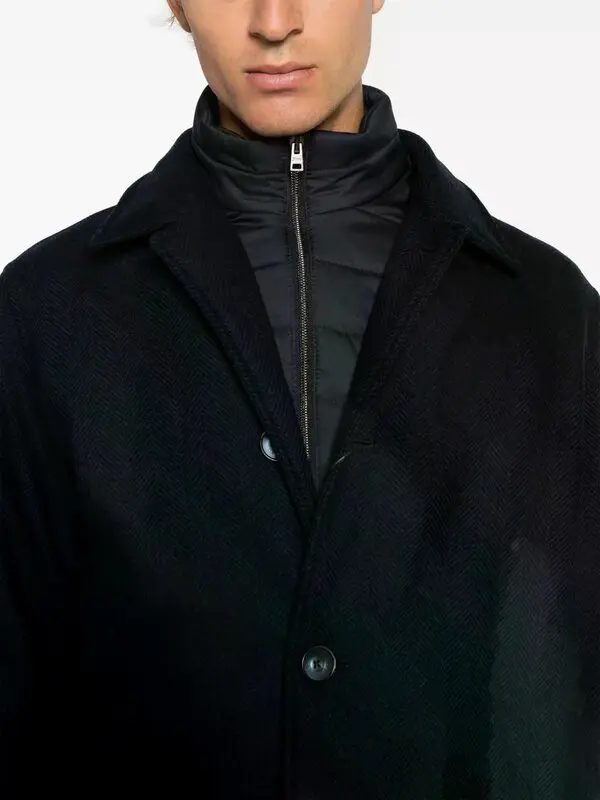 Herno Single-breasted Layered Coat