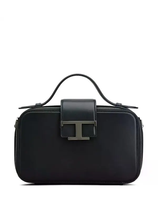 TOD'S T-plaque Leather Camera Bag - Black