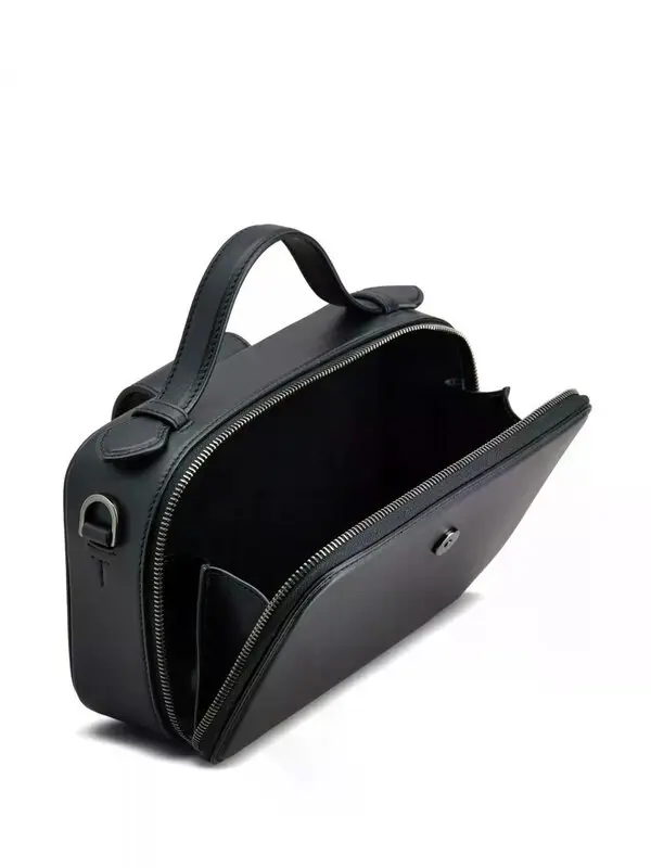 TOD'S T-plaque Leather Camera Bag - Black
