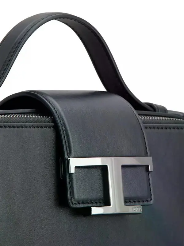 TOD'S T-plaque Leather Camera Bag - Black