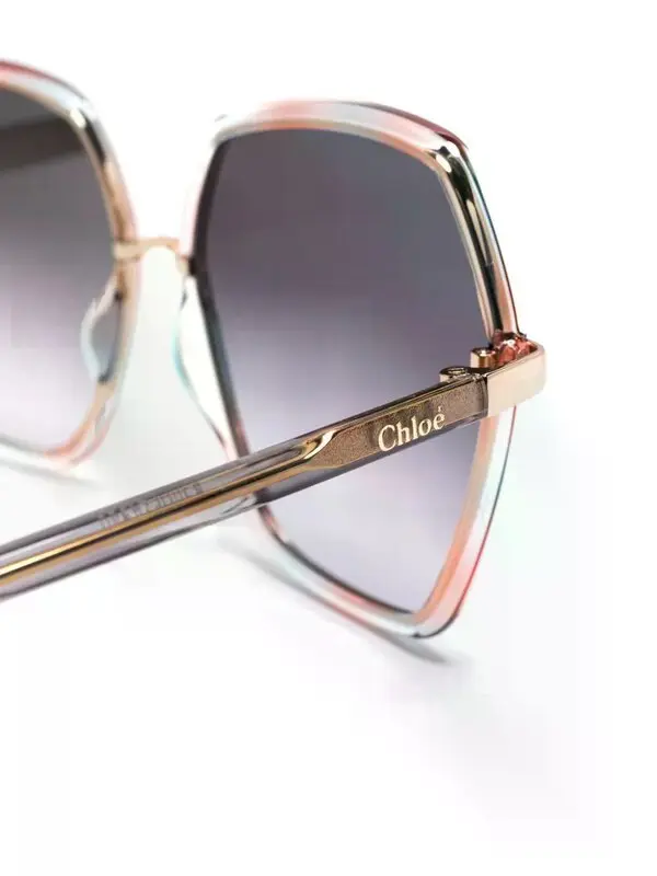 Chloé Hexagonal Frame Sunglasses - Neutrals
