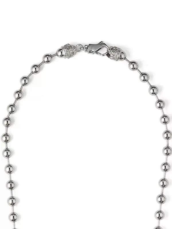 Emanuele Bicocchi Sterling Bead Chain Cross Pendant Necklace - Silver