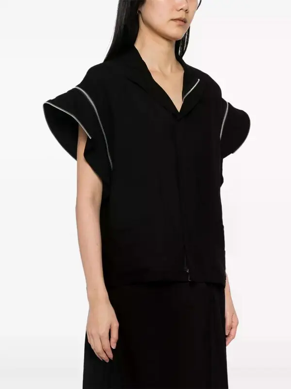 LIMI FEU Twisted Gabardine Blazer With Zip Detailing