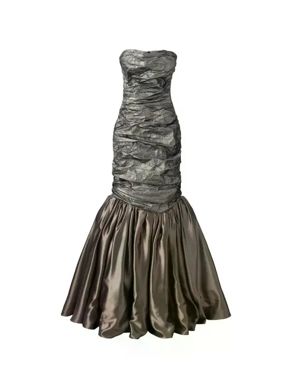 ALMAZ Strapless Mermaid Gown With Tiered Skirt