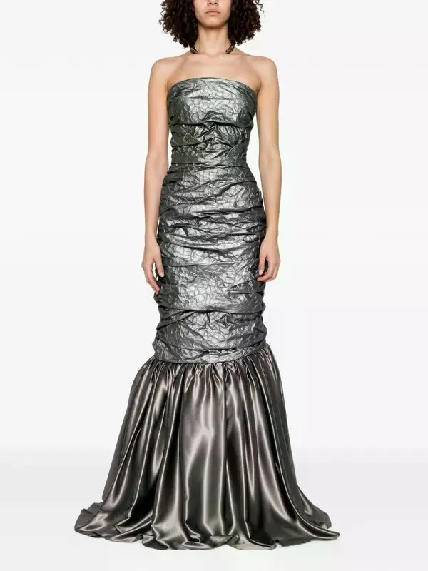 ALMAZ Strapless Mermaid Gown With Tiered Skirt