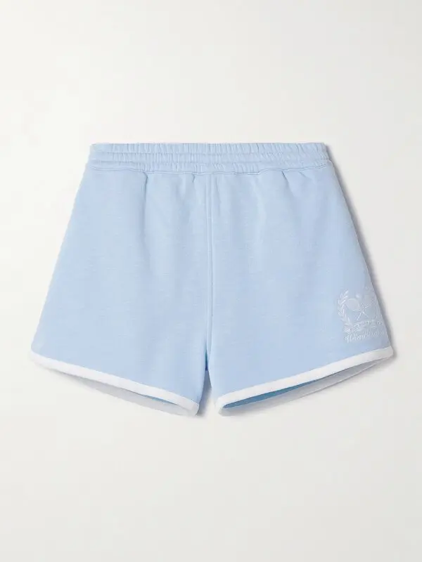 Polo Ralph Lauren Wimbledon Embroidered Cotton-blend Jersey Shorts - Blue