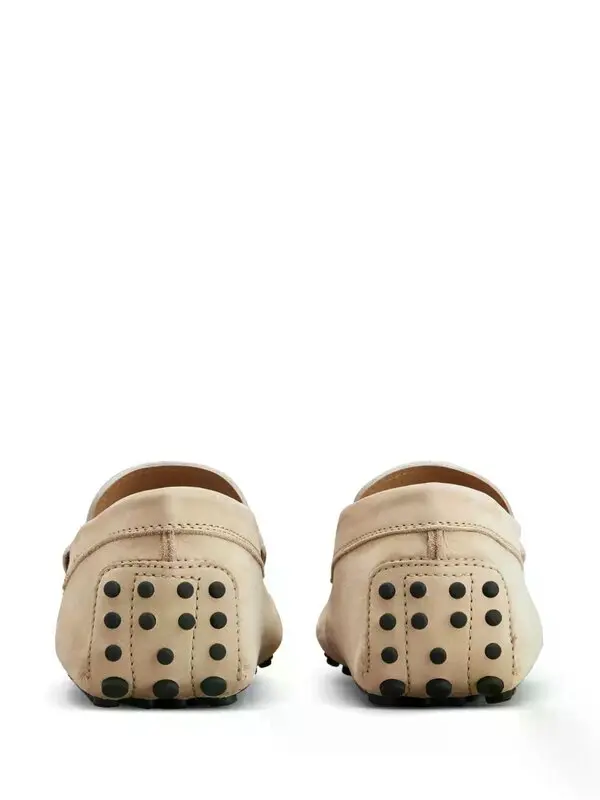 TOD'S Logo-debossed Nubuck Leather Loafers