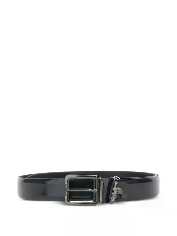 CARLO PIGNATELLI Leather Belt With Engraved Logo - Blue