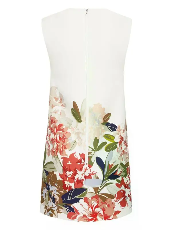 Adam Lippes Sleeveless Floral Print Mini Dress - White
