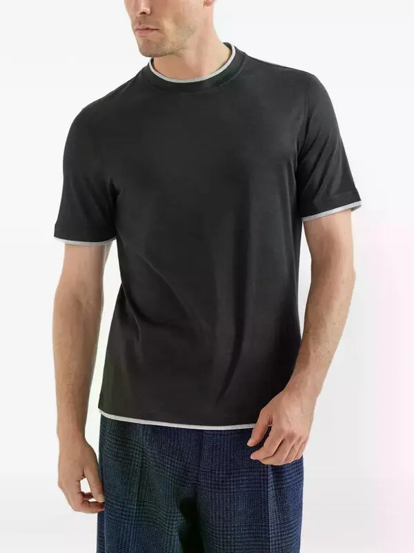 Brunello Cucinelli Contrasting-trim Jersey T-shirt