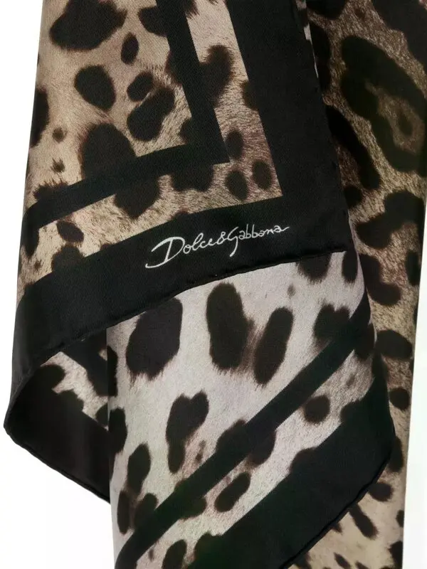 Dolce & Gabbana Leopard-print Silk Scarf - Black