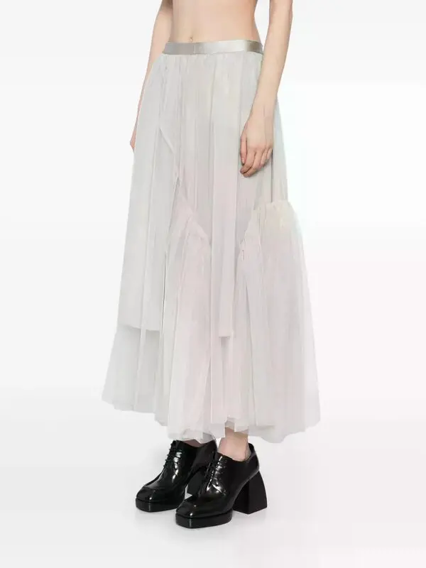 JNBY A-line Flounce Hem Waist Skirt - Grey