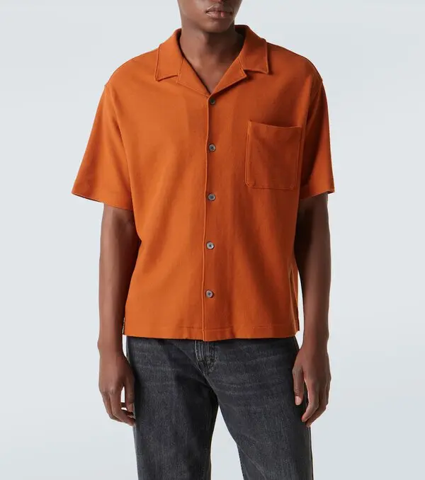 FRAME Cotton Pique Bowling Shirt