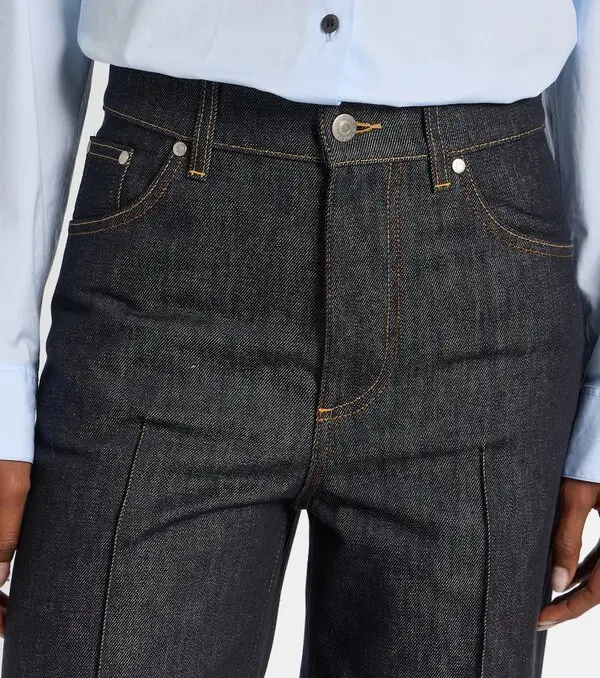 Stella McCartney Mid-rise Wide-leg Jeans In Raw Denim