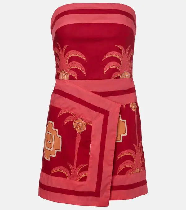 Johanna Ortiz Printed Cotton Mini Dress - Multicoloured