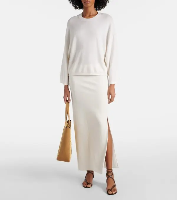 Khaite Lilth Crepe Jersey Pencil Skirt
