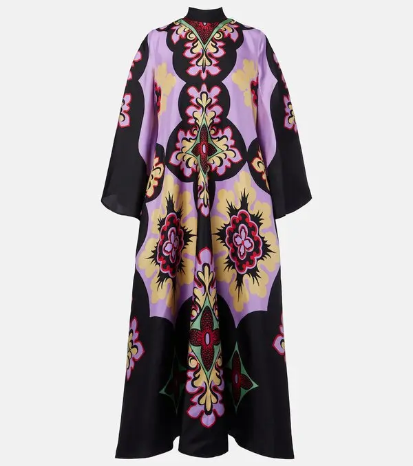 La DoubleJ Palazzo Placee Silk Twill Maxi Dress - Multicoloured