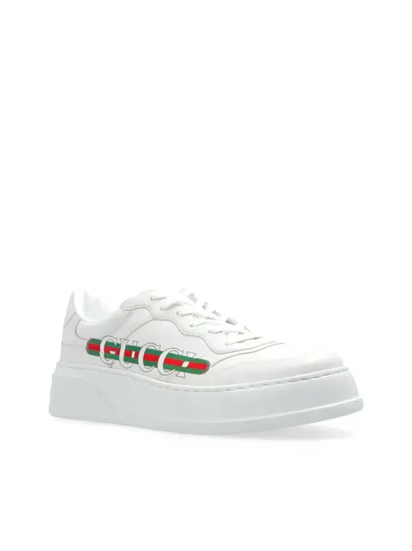 Gucci Faux Leather Panelled Logo Sneakers