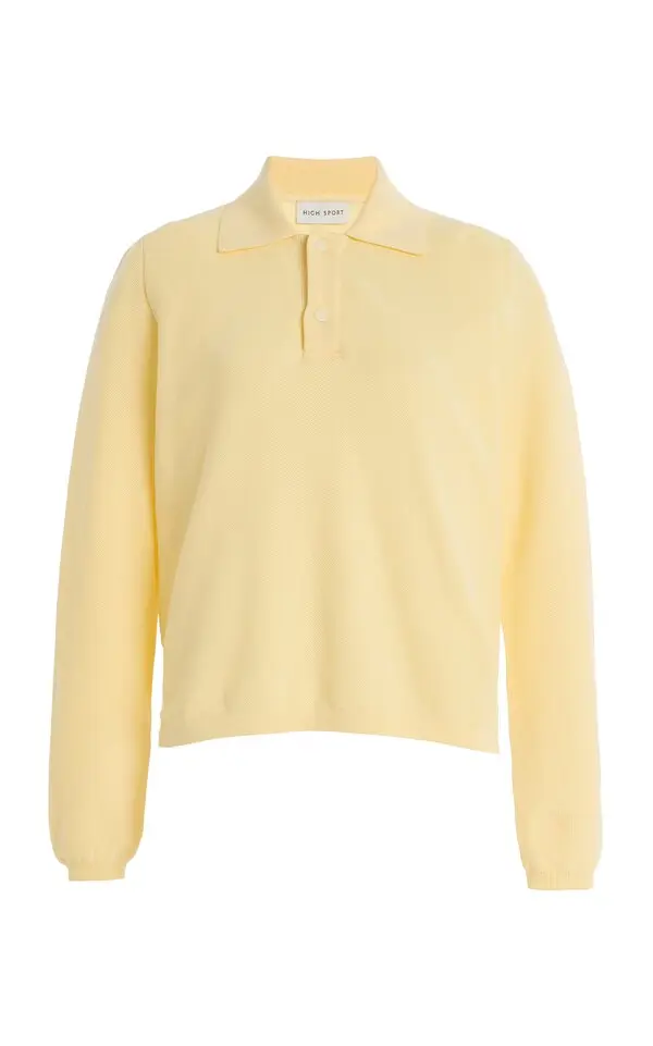 HIGH SPORT Cotton Polo Sweater - Yellow