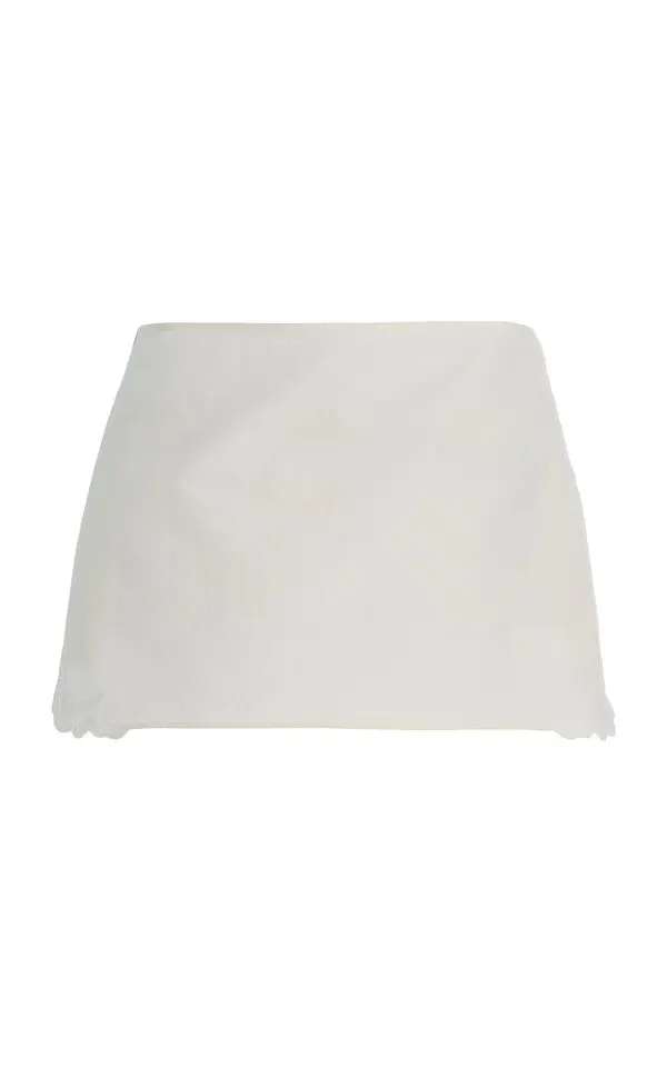 Miu Miu Lace Detailed A-line Mini Skirt - Neutral
