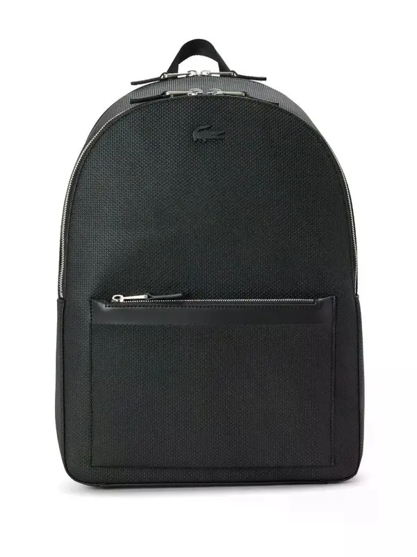 Lacoste Chantaco Logo-embossed Leather Backpack - Black