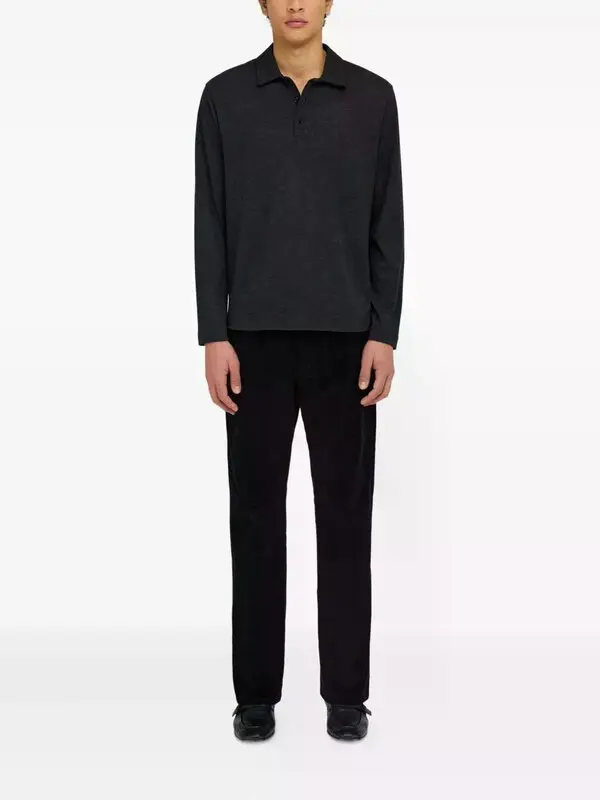 FERRAGAMO Long-sleeve Polo Shirt - Grey