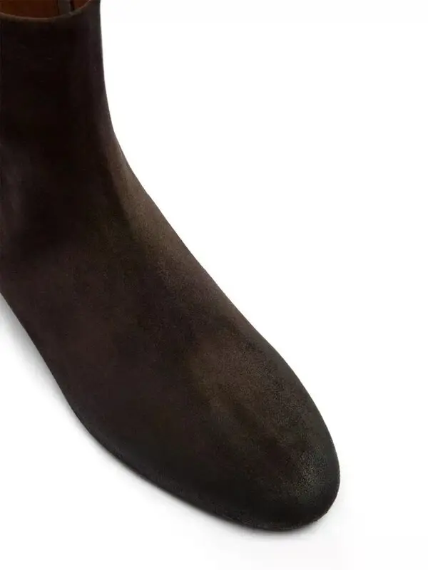 Marsèll Suede Ankle Boots With Side Zip And Block Heel