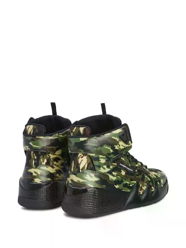 GIUSEPPE ZANOTTI Camouflage High-top Sneakers - Green