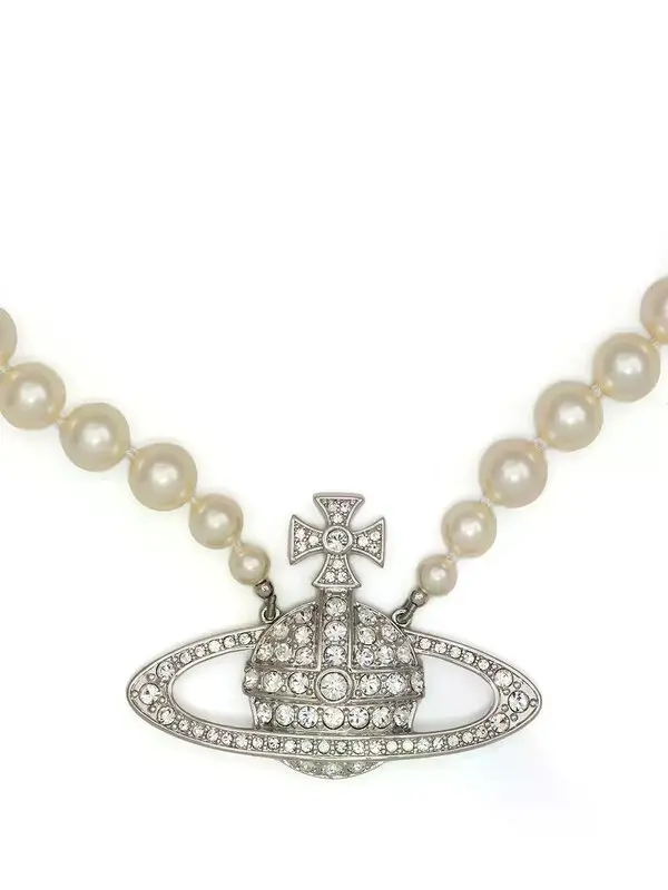 VIVIENNE WESTWOOD Pearl Orb-charm Necklace - Silver