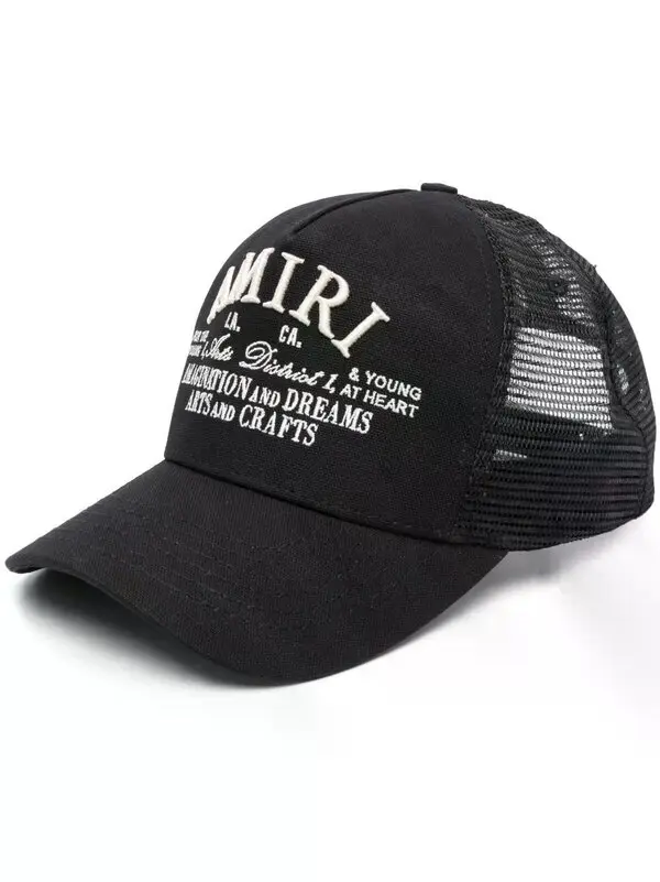 Amiri Logo Embroidered Cotton Cap - Black