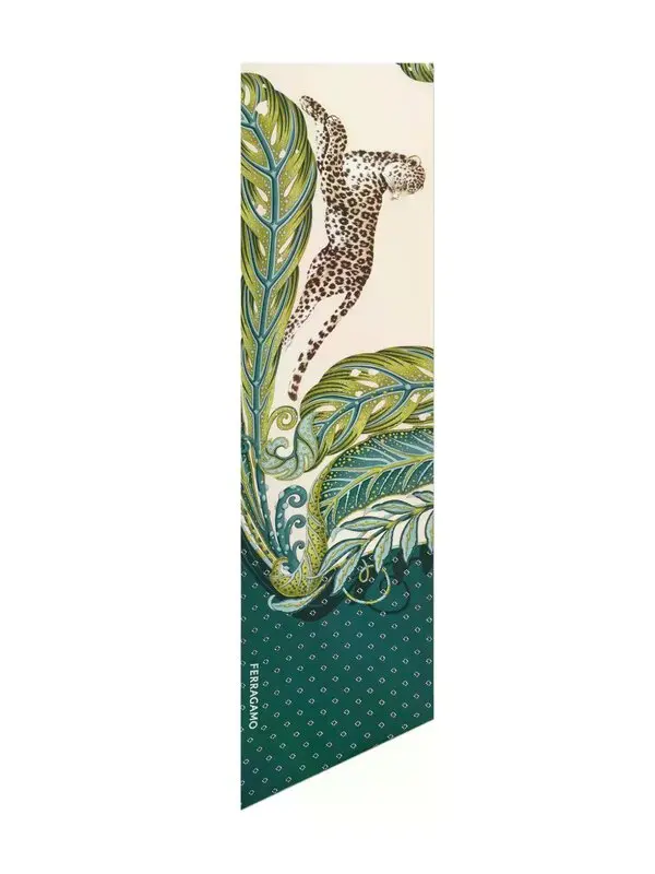 FERRAGAMO Madras-print Silk Bandeau - Green