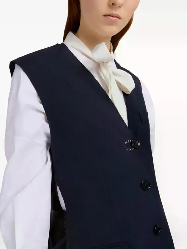 Marni Sleeveless Tailored Vest - Blue