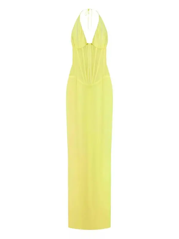 MONOT Halterneck Maxi Dress - Yellow