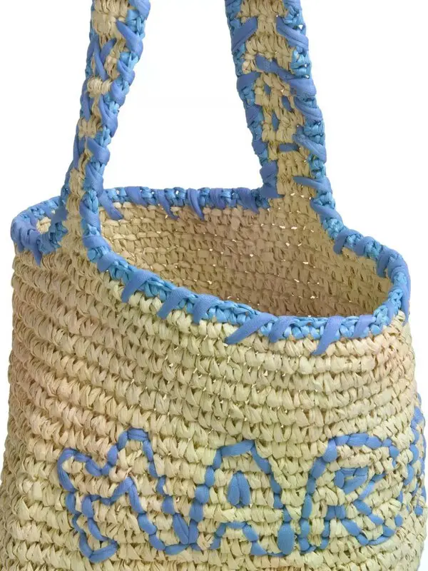 Marni Crochet-embroidered Shoulder Bag - Neutrals