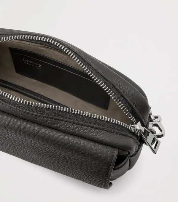 Loewe Small Leather Pebble Messenger Bag - Grey