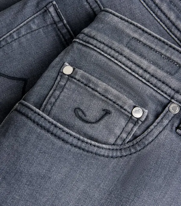 Jacob Cohen Limited Edition Ostrich Leather-patch Slim Bard Jeans - Grey