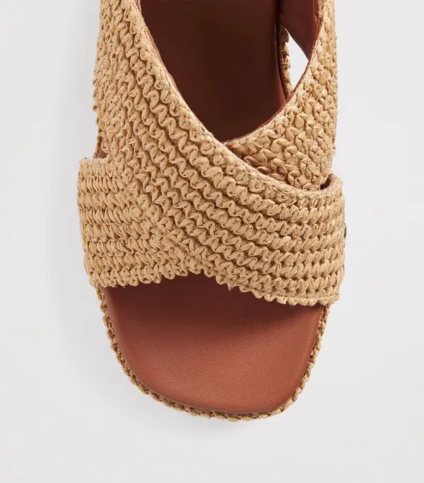 Maje Raffia-effect Wedge Sandals