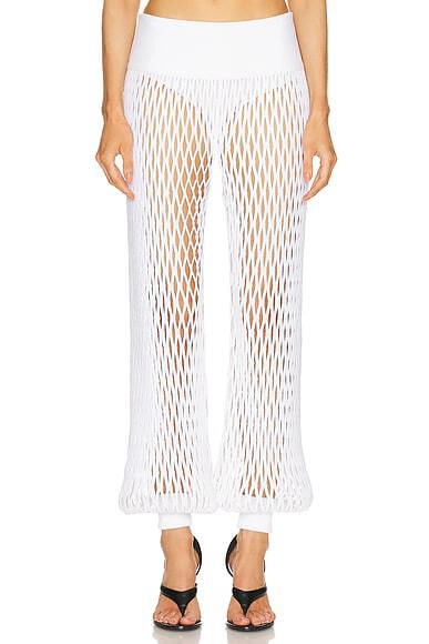 Alaïa Balloon Pants In White Open Knit