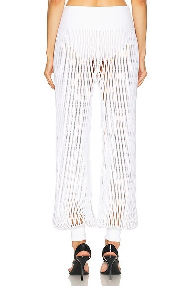Alaïa Balloon Pants In White Open Knit
