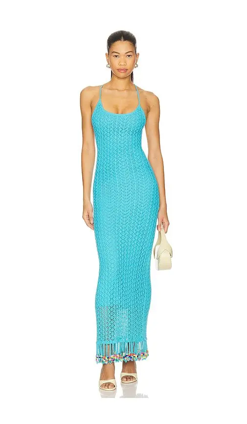 CAPITTANA Ali Beads Maxi Dress - Blue