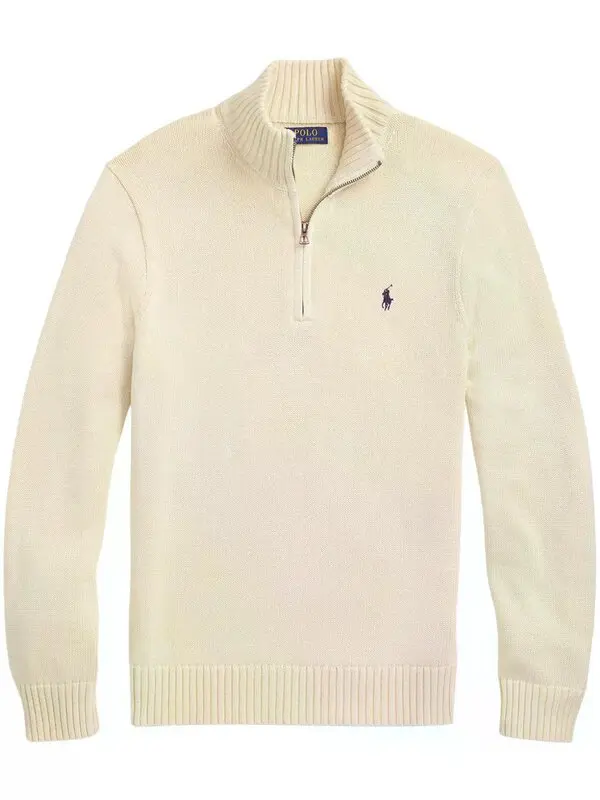Polo Ralph Lauren Cotton Quarter-zip Jumper - Neutrals