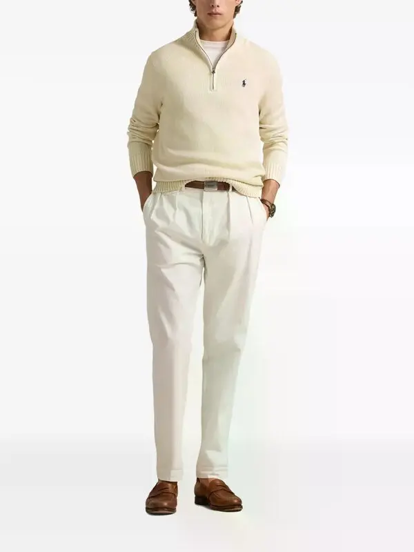 Polo Ralph Lauren Cotton Quarter-zip Jumper - Neutrals