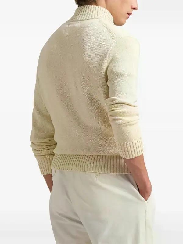 Polo Ralph Lauren Cotton Quarter-zip Jumper - Neutrals