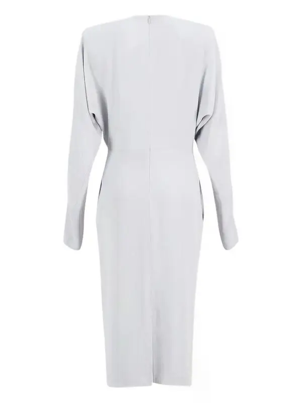 Stella McCartney Satin Draped-front Midi Dress - Neutrals