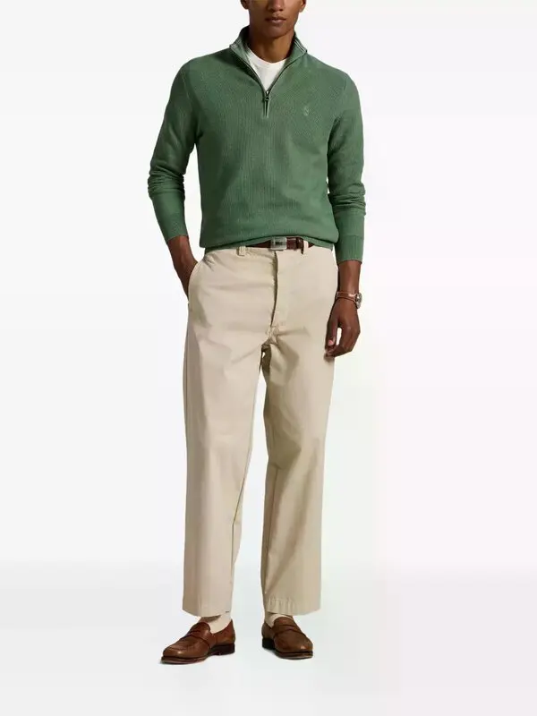 Polo Ralph Lauren Cotton Zip Neck Sweatshirt - Green