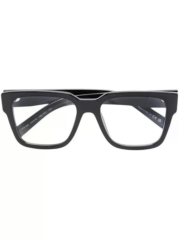 Prada Triangle-logo Plaque Square-frame Glasses