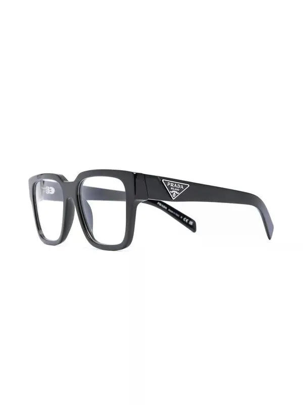 Prada Triangle-logo Plaque Square-frame Glasses