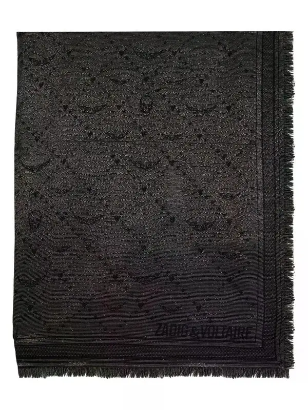 Zadig&Voltaire Glenn Monogram Scarf - Silver